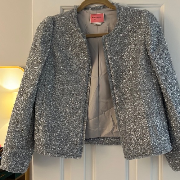 kate spade | Jackets & Coats | Kate Spade Silver Jacket | Poshmark